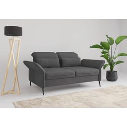 Sit & More 2,5-Sitzer SIT & MORE "Emely, inkl. Sitztiefenverstellung", grau, B:189cm H:92cm T:123cm, 90% Polyester, 10% Polyamid, Sofas, 2 5-Sitzer, wahlweise mit Bettfunktion, Kopf- & Armteilverstellung