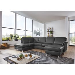 Wohnlandschaft DIE PLANBAR "PN-EM18013 U-Form, ohne Kopfst&uuml;tzen", grau (anthrazit), B:305cm H:87cm T:200cm, Sofas, Wohnlandschaft, wahlweise mit Bettfunktion und Stauraum