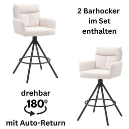 Barhocker Stolkom "Sofia", schwarz (beige, schwarz), B:54cm H:103,5cm T:60cm, Hocker, Barhocker, Komfortsitzh&ouml;he 70 cm, 180drehbar Auto Return funktion