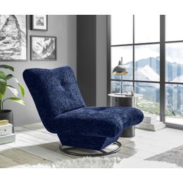 Drehsessel ED EXCITING DESIGN "Maranello", blau (dunkelblau), B:96cm H:75cm T:93cm, 100% Polyester, Sessel, Drehsessel, frei im Raum stellbar, drehbar