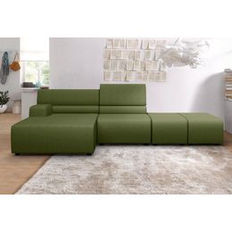 Ecksofa Egoitaliano "Babouche, Designsofa mit au&szlig;ergew&ouml;hnlichem Sitzkomfort zum Wohlf&uuml;hlen", gr&uuml;n (kiwi), B:384cm T:98cm, 100% Polyester. Wasserabweisende Mikrofaser., Sofas, Ecksofa