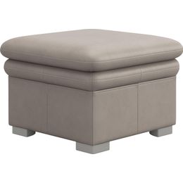 Hocker COTTA "Leandra", grau, B:65cm H:46cm T:65cm, NaturLEDER: Bitte beachten Sie, dass Lederbez&uuml;ge mehr N&auml;hte aufweisen als Stoffbez&uuml;ge.;Kunstleder Softlux;NaturLEDER (echtes Rindsleder) im Sitz. Korpus in passendem Kunstleder Softlux bezogen;Luxus-Microfaser (100% Polyester), Hocker, Hocker, Polstergarnitur, auch als Set erh&auml;ltlich