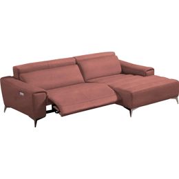 Ecksofa Egoitaliano "Suzette, Designsofa mit hohem Sitzkomfort", braun (chedar wood), B:266cm H:95cm T:163cm, Sofas, Ecksofa, mit Recamiere, inkl. 1 elektronischen Relaxfunktion, L-Form