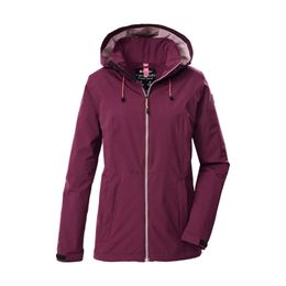 Outdoorjacke Killtec "Damen Regenjacke OOKS 1", Damen, Gr. 48, lila, Obermaterial: 100% Polyester;Futter: 100% Polyester, Jacken Outdoorjacke, Leichte, wasser- und winddichte Jacke, atmungsaktiv, abnehmbare Kapuze