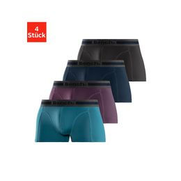 Funktionsboxer Bench. "Boxershorts f&uuml;r Herren", Herren, Gr. L, 4 Stk., bunt (blau, bordeaux, anthrazit, petrol), Microfaser, Obermaterial: 92% Polyamid, 8% Elasthan, unifarben, k&ouml;rpernah, Unterhosen Funktionsboxer, Unterhosen aus Microfaser