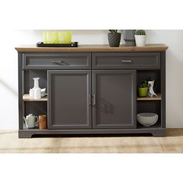 Sideboard Innostyle "Jasmin", grau (graphitfarben, eichefarben), B:171cm H:102cm T:48cm, Holzwerkstoff, MDF, Sideboards, Sideboard, Breite 171 cm, 2 Holzt&uuml;ren, 2 Schubk&auml;sten, 4 offene F&auml;chere