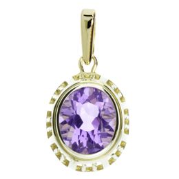 Kettenanh&auml;nger OSTSEE-SCHMUCK "- Erna - Gold 333/000 - Amethyst" Gr. 28, gold (gold 333, goldfarben, gelb), Schmuckanh&auml;nger, Damen, Gelbgold 333, Kettenanh&auml;nger
