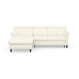 Sit & More Ecksofa SIT & MORE "Marano L-Form", beige (creme), B:257cm T:166cm, 98% Polyester, 2% Polyamid, Sofas, Ecksofa, inklusive Kopfteilverstellung, wahlweise mit Bettfunktion, Bettkasten