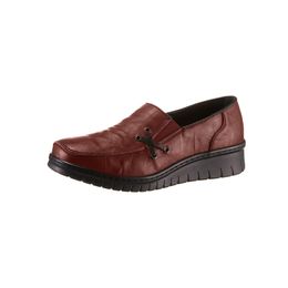 Slipper Loretta, Damen, Gr. 38, rot (bordeaux), Leder, Schuhe Slipper