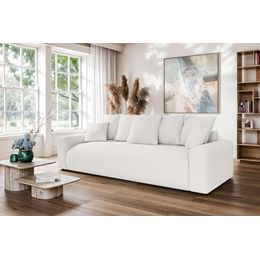 Big-Sofa Home Affaire "LAKESIDE klein 3-Sitzer Schlafsofa mit Bettkasten, Breite 238 cm", wei&szlig;, B:238cm H:85cm T:98cm, 100% Polyester, Sofas, Big-Sofa, Liegefl&auml;che 149x195 cm, hoher Sitzkomfort, Ma&szlig;e B/T/H: 238/98/85cm