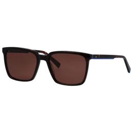 HUMPHREY&acute;S eyewear Sonnenbrille HUMPHREY&acute;S EYEWEAR "588181", Damen, blau (havanna), gemustert, leicht durchscheinend, Sonnenbrillen Sonnenbrille, Form rechteckig, blauen Akzenten am B&uuml;gel, adc uv 400