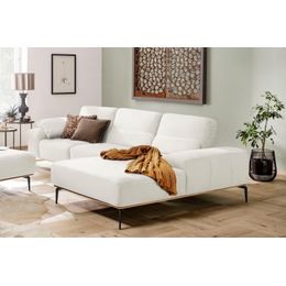 Ecksofa W.Schillig "run, Designsofa mit tollem Sitzkomfort, bequem, L-Form", wei&szlig; (wei&szlig; z73), B:319cm H:88cm T:178cm, Longlife Xtra-Leder Z73: Naturwalkleder der Luxusklasse aus den erlesensten Rohh&auml;uten. Hautst&auml;rke 1, 1 &ndash; 1, 3 mm;ROHLEDER Jacquard-Flachgewebe Q2 W60 (63% Polyester, 37% Polyacryl);ROHLEDER Chenille-Flachgewebe Q2 W77 (68% Polyacryl, 32% Polyester);Stoff S37 (100% Polyester), Sofas