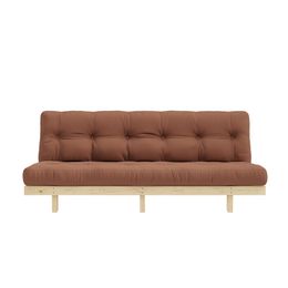 Schlafsofa Karup Design "Lean 200 Schlafsofa, G&auml;stebett, Sofa mit Futonmatratze", braun (clay braun), B:200cm H:73cm T:100cm, Bezug: 80% Baumwolle, 20% Polyester, Sofas, Schlafsofa, Inkl. Futonmatratze, Liegefl&auml;che 130x200 cm, FSC zertifizierte Kiefer