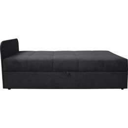 Schlafsofa Alina "Marla", schwarz (schwarz xbo 10), B:205cm H:73cm T:91cm, Struktur fein XBO (100% Polyester), Sofas, Schlafsofa, inkl. Stauraum, Armlehne wahlweise links ode rechts
