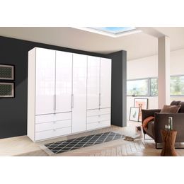 Faltt&uuml;renschrank Wiemann "Loft, Kleiderschrank, Schrank, W&auml;scheschrank, mit Glasfront", wei&szlig; (wei&szlig;, wei&szlig; glas), B:250cm H:216cm T:58cm, Schr&auml;nke, Faltt&uuml;renschrank, inkl. gep&auml;mpften Schubk&auml;sten und T&uuml;ren, mit Panorama&ouml;ffnung