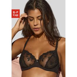 B&uuml;gel-BH Nuance, Damen, Gr. 95, Cup F, schwarz, Spitze, Obermaterial: 56% Polyamid, 35% Polyester, 9% Elasthan, BHs B&uuml;gel-BH, aus einzigartiger Spitze in sommerlicher Optik, Dessous