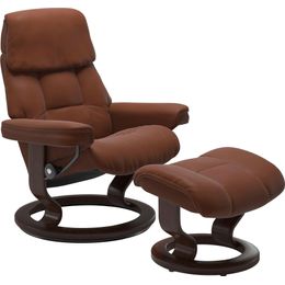Relaxsessel stressless "Ruby", braun (copper paloma), B:74cm H:97cm T:74cm, Leder BATICK: BATICK ist ein leicht korrigiertes, durchgef&auml;rbtes und genarbtes M&ouml;belleder, bei dem die meisten Unebenheiten und Spuren in der Regel entfernt wurden.;Leder PALOMA: PALOMA ist ein durchgef&auml;rbtes Semianilin-M&ouml;belleder mit nat&uuml;rlicher Narbung., Sessel, Relaxsessel, mit Classic Base, Gr&ouml;&szlig;e S, Gestell Eiche, Weng