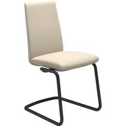 Polsterstuhl stressless "Laurel", beige (cream batick, schwarz matt), B:53cm H:92cm T:59cm, Leder BATICK: BATICK ist ein leicht korrigiertes, durchgef&auml;rbtes und genarbtes M&ouml;belleder, bei dem die meisten Unebenheiten und Spuren in der Regel entfernt wurden., St&uuml;hle, Polsterstuhl, Low Back, Gr&ouml;&szlig;e M, mit Beinen aus Stahl in Schwarz matt
