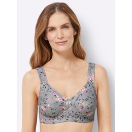B&uuml;gelloser BH SuSa, Damen, Gr. 85, Cup D, gr&uuml;n (lind, bedruckt), 48% Polyester, 39% Baumwolle, 7% Elasthan, 6% Polyamid, BHs B&uuml;gelloser BH