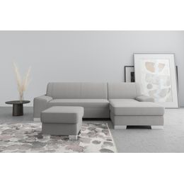 Ecksofa DOMO collection "Anzio L-Form, whlw. Bettfunktion, Federkern, hochwertig, Breite 271 cm", grau, B:271cm H:85cm T:160cm, Sofas, Ecksofa, Ohne Bettfunktion, Recamiere rechts, Chenille-Struktur, grau