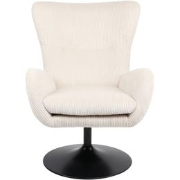 Loungesessel Hela "SAMOS", beige, B:72cm H:96cm T:81cm, Microfaser Breitcord;Polyester;Polyamid, Sessel, Loungesessel, Sessel;drehbar;Trompetengestell;Microfaser Breitcord;Armlehnen