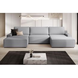 Wohnlandschaft Trendmanufaktur "Challenge, Schlafsofa mit Bettkasten, Couch in U-Form, Breite 333 cm", grau, B:333cm H:98cm T:168cm, 92% Polyester / 8% Nylon, Sofas, Wohnlandschaft, XXL Sofa mit Bettkasten & Schlaffunktion, auch in trendigem Cordstoff