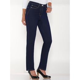 5-Pocket-Jeans Classic Basics, Damen, Gr. 28, Kurzgr&ouml;&szlig;en, blau (dunkelblau), 81% Baumwolle, 17% Polyester, 2% Elasthan, unifarben, lang, Jeans 5-Pocket-Jeans