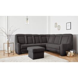 Sit & More Ecksofa SIT & MORE "Melissa L-Form", grau (fango), B:257cm T:217cm, 100% Polyester, Sofas, Ecksofa, klassisches Polsterprogramm, wahlweise Bettfunktion und Schubkasten