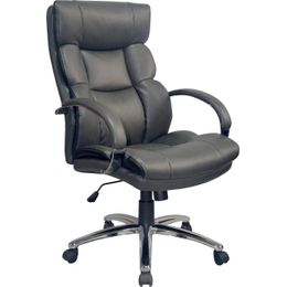 Chefsessel ByLiving "Paul-XXL", silber (schwarz, silber, schwarz, silber), Kunstleder, St&uuml;hle, Chefsessel, Belastbarkeit bis 150 kg, komfortabel, mit Wippmechanik