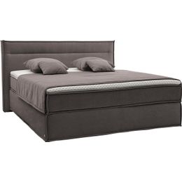 Boxspringbett Musterring "JustB SC100", grau (taupe), B:200cm L:215cm, Komplettbetten, Boxspringbett, schwebende Optik, inklusive Topper, verschiedene Farben, 180 x 200 cm