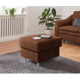 Sit & More Hocker SIT & MORE "Cardoso", braun (cognac), B:58cm H:47cm T:58cm, Luxus-Microfaser 2 (100% Polyester);Luxus-Microfaser ALTARA NUBUCK (100% Polyester);Luxus-Microfaser 1 (100% Polyester), Hocker, Hocker