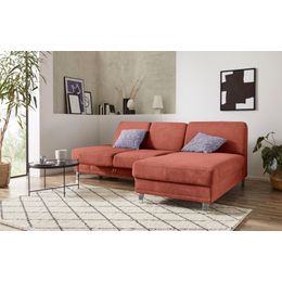 Sit & More Ecksofa SIT & MORE "Clio L-Form", orange (terra), B:246cm H:89cm T:165cm, Sofas, Ecksofa, wahlweise mit Bettfunktion oder Vorziehsitz und Bettkasten, Federkern