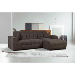 Ecksofa Home Affaire "Nosia L-Form", grau (anthrazit), B:234cm H:85cm T:163cm, 100% Polyester, Sofas, Ecksofa, incl. 2 Zierkissen, mit feiner Steppung