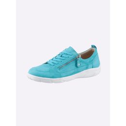 Sneaker Caprice, Damen, Gr. 39, blau (t&uuml;rkis), Veloursleder, Schuhe Sneaker