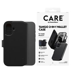 CARE BY PANZERGLASS Handyh&uuml;lle "Tango 2-in-1 Wallet Case f&uuml;r Apple iPhone 17", schwarz, Apple iPhone 17, H&uuml;llen, Backcover, Schutzh&uuml;lle, Handyschutzh&uuml;lle, Case, Schutzcase, sto&szlig;fest, Handyh&uuml;lle