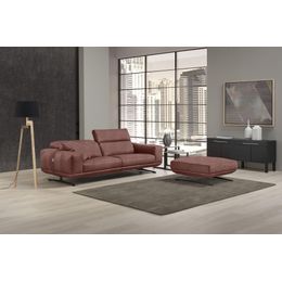 2,5-Sitzer Egoitaliano "Gloria, super bequem und hochwertige Verarbeitung, edles Design", braun (cedar wood), B:236cm H:96cm T:109cm, Sofas, 2 5-Sitzer, beidseitig verstellbare R&uuml;ckenelemente, mit Metallf&uuml;&szlig;en