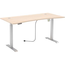 Schreibtisch Innostyle "Schreibtisch Santorin, 160/72/77 cm ( B/H/T)", riva eiche, silber matt, riva eiche, B:160cm H:72cm T:77cm, Tische, Schreibtisch, mit Motor zur H&ouml;henverstellung (72-120 cm) mit Memory-Funktion