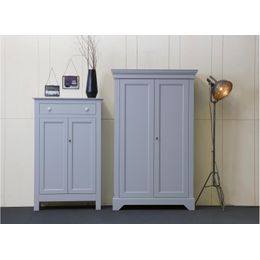 Garderobenschrank Woood "Isabel", grau, Holzwerkstoff, Schr&auml;nke, Garderobenschrank, mit 4 Fachb&ouml;den, H 191 cm x B 118 cm