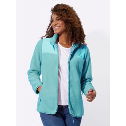 Langjacke Casual Looks, Damen, Gr. 44, blau (ozean), 100% Polyester, Besatz:100% Polyester, unifarben, Jacken Langjacke