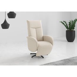 Sit & More TV-Sessel SIT & MORE "Juma, inkl. Drehfunktion & Kopfteilverstellung", beige (creme), B:75cm H:110cm T:82cm, 95% Polyester 5%Polyamid, Sessel, TV-Sessel, H&ouml;he Armlehne 62 cm, wahlweise mit Aufstehhilfe, 2 Motoren und Akku