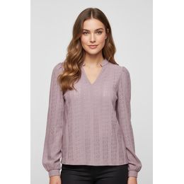Blusenshirt Only "ONLMELANIE L/S SPLIT TOP JRS", Damen, Gr. XL, keepsake lila, Jersey, Obermaterial: 98% Polyester, 2% Elasthan, unifarben, regular fit, Rundhals, Shirts Blusenshirt, Topseller