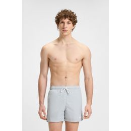 Badehose HUGO UNDERWEAR "Haiti", Herren, Gr. XL (54), N-Gr, light, pastel grau 050, Microfaser, Obermaterial: 100% Polyacryl, Badehosen Badehose, mit Markenschriftzug auf der Kordel