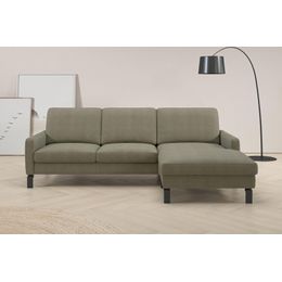 Ecksofa Home Affaire, oliv, B:244cm H:86cm T:164cm, 100% Polyester, Sofas, Ecksofa, inkl. saugroboterfreundliche H&ouml;he & schmale Armlehnen
