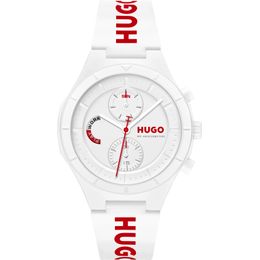 Multifunktionsuhr Hugo "LIT MULTI", wei&szlig;, Armbanduhren, Herren, Multifunktionsuhr, Quarzuhr, Armbanduhr, Herrenuhr, Silikonarmband, analog