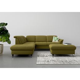 Sit & More Ecksofa SIT & MORE "Maggiore L-Form", gr&uuml;n (olive), B:261cm H:88cm T:224cm, 98% Polyester, 2% Polyamid, Sofas, Ecksofa, wahlweise mit Kopfteilverstellung, Bettfunktion und Stauraum