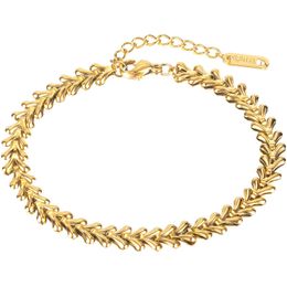 Armband Firetti "Schmuck Geschenk Edelstahl Armschmuck Herzkettengliederung Liebe", gold (gelbgoldfarben), Armb&auml;nder, Damen, 23,5cm, Edelstahl, Armband