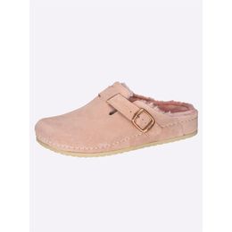Hausschuh MUBB, Damen, Gr. 38, rosa (rose), Lammfell, Leder, Basic, Schuhe Hausschuh