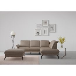 Sit & More Ecksofa SIT & MORE "Fashion L-Form", grau (taupe), B:250cm H:84cm T:207cm, Sofas, Ecksofa, wahlweise mit Kopfteilverstellung und Vorziehsitz, motorisch