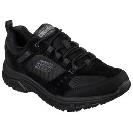 Sneaker Skechers "Oak Canyon", Herren, Gr. 42, schwarz, Leder, Textil, Schuhe Sneaker, mit Memory Foam-Ausstattung, Freizeitschuh, Halbschuh, Schn&uuml;rschuh