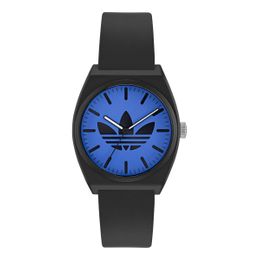 Quarzuhr adidas originals "PROJECT TWO", schwarz (schwarz, blau), Armbanduhren, Damen, Quarzuhr, Armbanduhr, Herrenuhr, Damenuhr, Resinarmband, Acrylglas